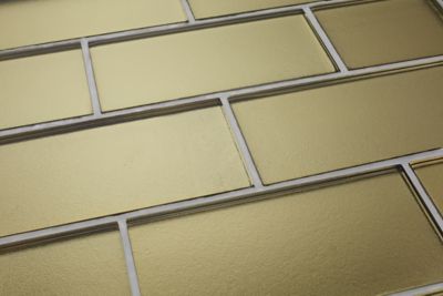 Glass Gold Subway Wall Tile - 3 x 6 in. - The Tile Shop