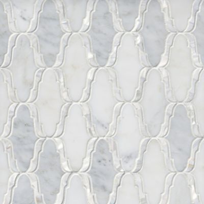 Sheridan White with White Nacre Marble Mosaic Wall and Floor Tile - The ...
