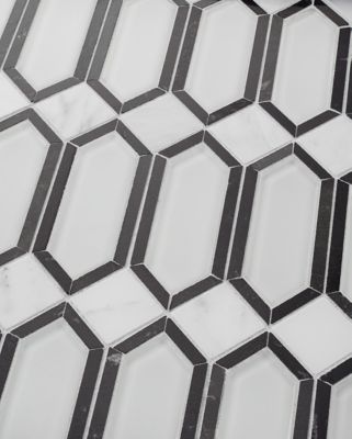 Northbrook Glass with Black Marquina Marble Mosaic Wall Tile - The Tile ...