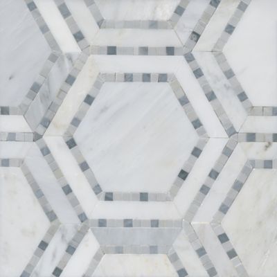 Victoria Grey Silhouette Hex Mosaic Wall and Floor Tile - 9 in. - The ...