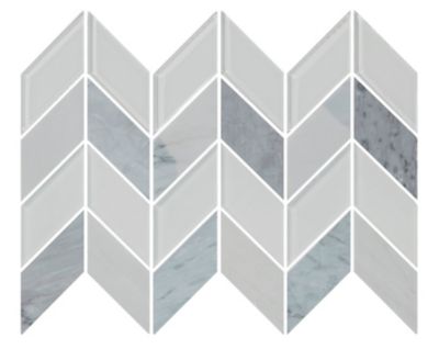 Victoria Grey Harlow with Glass Snow Mix Mosaic Wall and Floor Tile ...