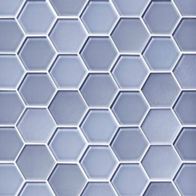 Glass Periwinkle Blend Hex Mosaic Wall and Floor Tile - 2 in. - The ...