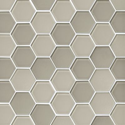 Glass Buff Blend Hex Mosaic Wall and Floor Tile - 2 in. - The Tile Shop