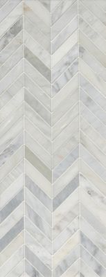 Hampton Carrara Polished Chevron Marble Mosaic Tile - The Tile Shop