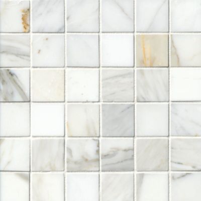 Firenze Calacatta Polished Marble Mosaic Tile - 2 in. - The Tile Shop
