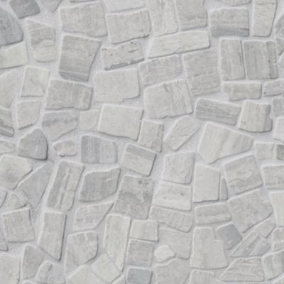 Silver Mist Honed Cobble Limestone Mosaic Floor Tile - The Tile Shop