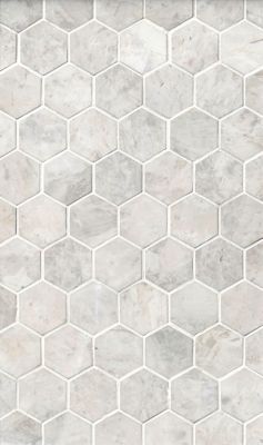 Siberian Pearl Brushed Hex Marble Mosaic Wall and Floor Tile - 2 in ...