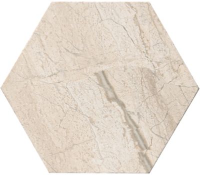 Queen Beige Tumbled Marble Hex Wall and Floor Tile - 12 in. - The Tile Shop