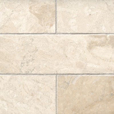 Queen Beige Tumbled Marble Wall and Floor Tile - 4 x 12 in. - The Tile Shop