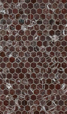 Rosso Marquina Polished Marble Hex Wall and Floor Tile - 1 in. - The ...