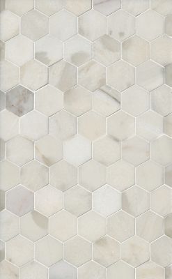 Calacata Evora Honed Hex Marble Mosaic Wall and Floor Tile - 2 in ...