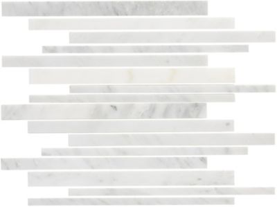 Hampton Carrara Corinth Marble Mosaic Wall and Floor Tile - 12 x 12 in ...