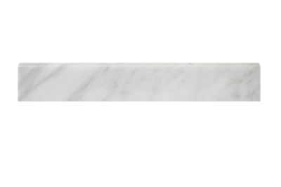 Hampton Carrara Polished Bullnose Marble Wall Tile Trim - 2 x 12 in ...