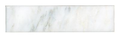 Devonshire Carrara Polished Bullnose Marble Wall Tile Trim - 2 x 8 in. - The Tile Shop