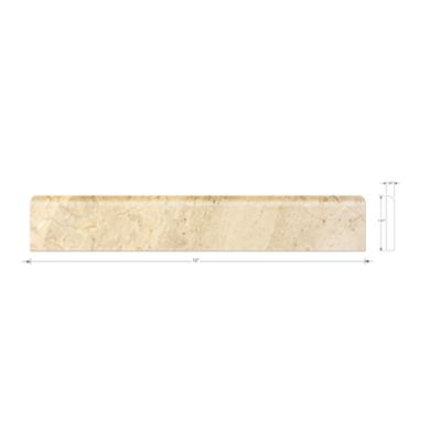 Sandmoor Bullnose Marble Wall Tile Trim - 2 x 12 in. - The Tile Shop