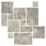 Claros Silver Honed Filled Large Versailles Pattern Travertine Wall and ...