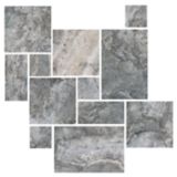 Claros Silver Honed Filled Small Versailles Pattern Travertine Wall and ...