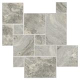 Claros Silver Brushed Chiseled Small Versailles Pattern Travertine Wall ...