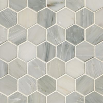 Hampton Carrara Hex Marble Mosaic Tile - 2 x 2 in. - The Tile Shop