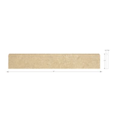 Bucak Light Walnut Bullnose Travertine Wall Tile - 2 x 12 in. - The ...