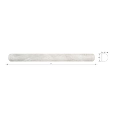 Meram Blanc Carrara Polished Pepin 1 x 12 in. - The Tile Shop