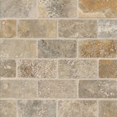 Volcano Brushed Amalfi Travertine Mosaic Wall Tile - The Tile Shop