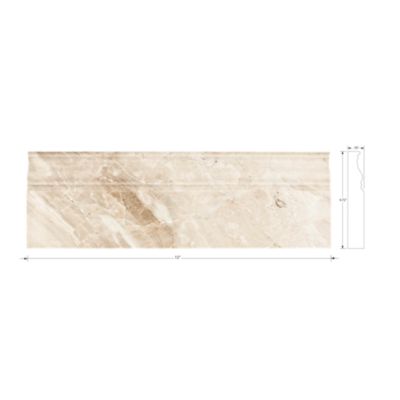 Queen Beige Polished Marble Skirting Floor Tile - 4.75 x 12 in. - The ...