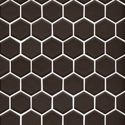 Imperial Espresso Gloss Hex Ceramic Mosaic Wall and Floor Tile - 2 in ...