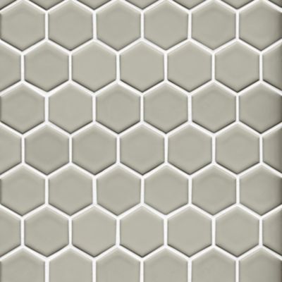 Imperial Oatmeal Gloss Hex Ceramic Mosaic Wall and Floor Tile - 2 in ...