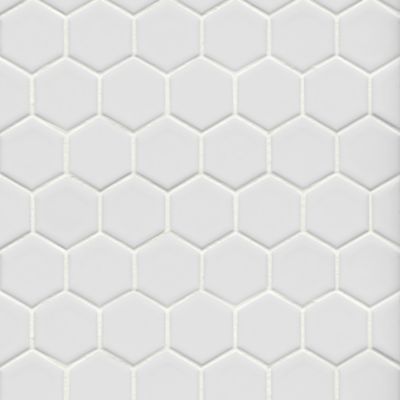 Imperial Bianco Matte Hex Porcelain Mosaic Wall and Floor Tile - 2 in ...