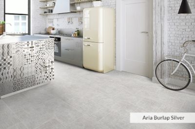 Aria Burlap Silver Porcelain Wall and Floor Tile - 12 x 24 in. - The ...