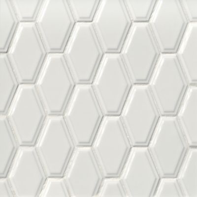 Neo Hex Gloss White Porcelain Mosaic Wall Tile - The Tile Shop
