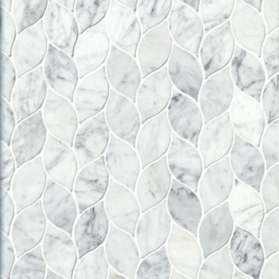 Flora Carrara Marble Mosaic Wall and Floor Tile - The Tile Shop