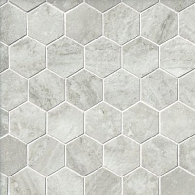 Jupiter Grey Hex Porcelain Mosaic Wall and Floor Tile - 2 in. - The ...