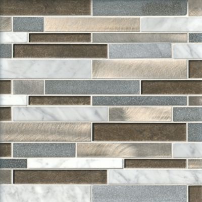 Milan Glass with Metal Mosaic Wall Tile - The Tile Shop