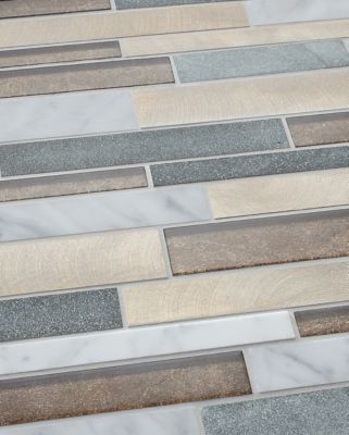 Milan Glass with Metal Mosaic Wall Tile - The Tile Shop
