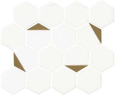 Palermo Bianco Stone Hex Mosaic Wall and Floor Tile - 3 in. - The Tile Shop