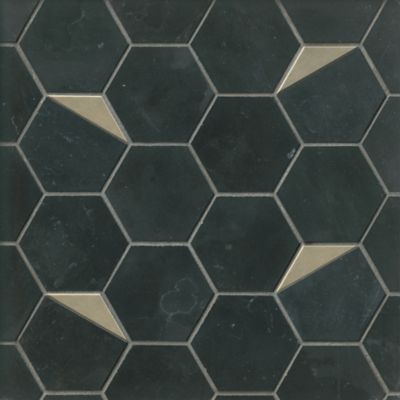 Palermo Noir Stone Hex Mosaic Wall and Floor Tile - 3 in. - The Tile Shop