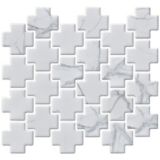 Cross Snow White Porcelain Mosaic Wall and Floor Tile - The Tile Shop