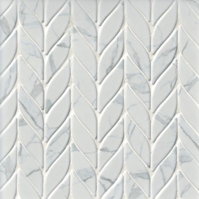 Petal Snow White Porcelain Mosaic Wall and Floor Tile - The Tile Shop