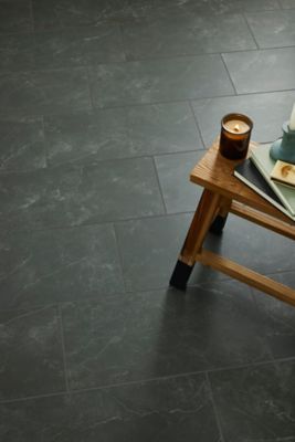 Keystone Nero Porcelain Wall and Floor Tile - 12 x 24 in. - The Tile Shop