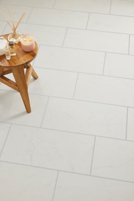 Keystone White Porcelain Wall and Floor Tile - 12 x 24 in. - The Tile Shop