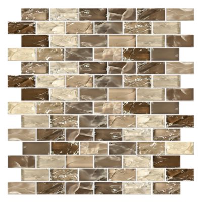 Mexican Sand Shimmer Brick Glass Mosaic Tile - 1 x 2 in. - The Tile Shop