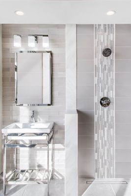 Bianco Carrara Pol Curb Marble Floor Tile - 6.6 x 60.96 in. - The Tile Shop