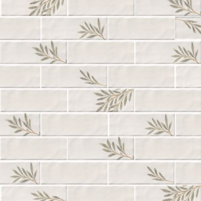 Morris & Co. Hawkdale Willow Olive Ceramic Wall Tile - 3 x 9.5 in ...