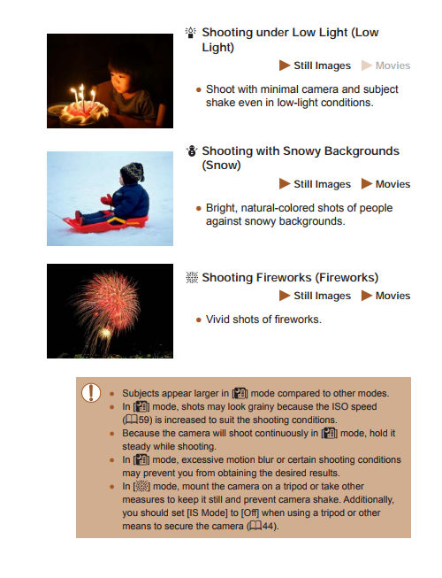 PowerShot ELPH 350 HS - Selecting a Shooting mode