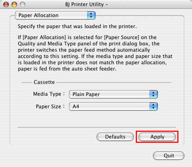 Paper Source in Mac (Paper Feed Switch)