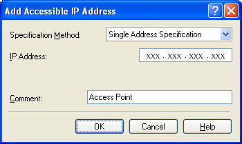 Setting IP address filtering (Windows)