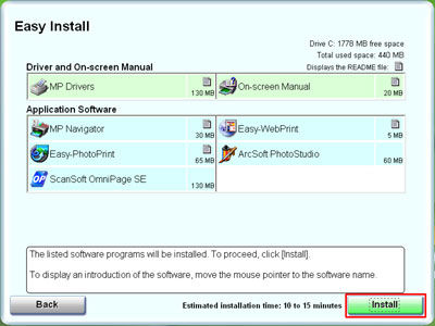 Install PIXMA MP drivers using the prepackaged CD (Windows)