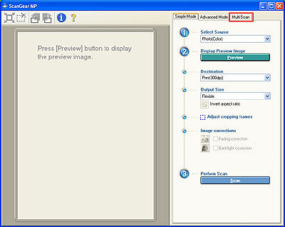 Scanning multiple documents at one time using ScanGear MP (Windows)